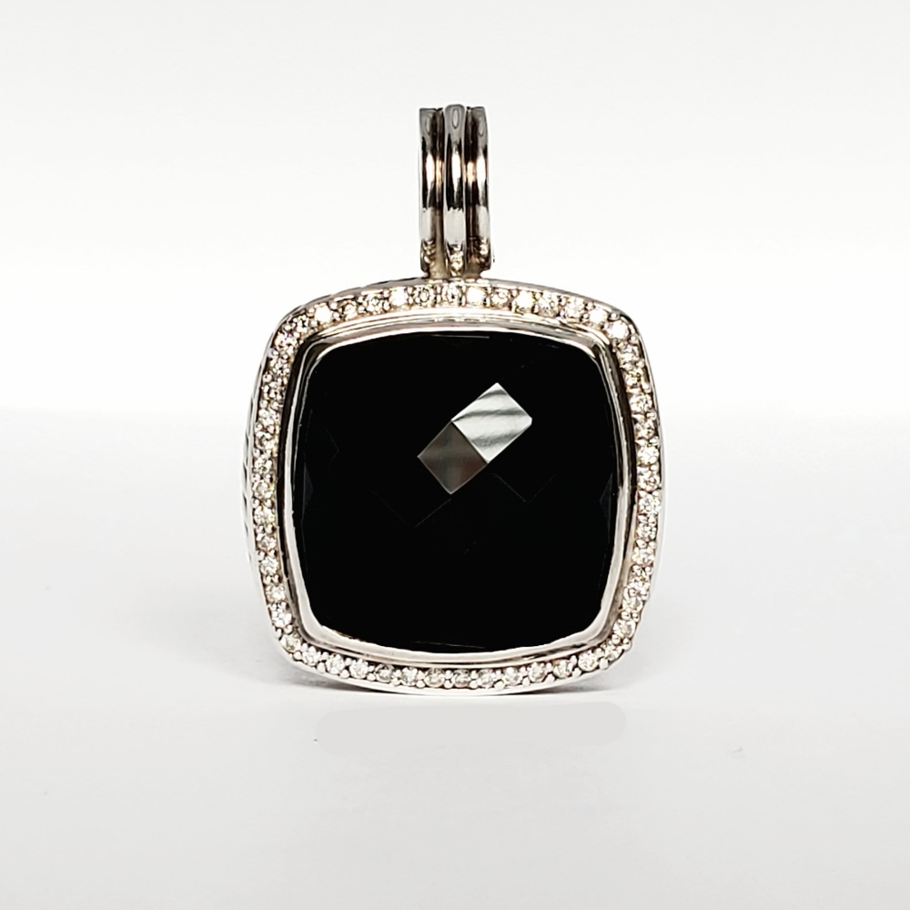 David Yurman Albion 20mm Black Onyx Diamond Pendant E… - Gem